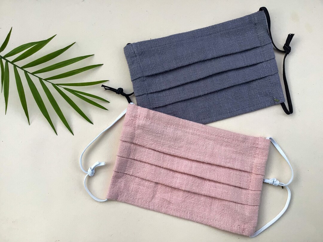 Linen One Layer Easy Breathe Face Mask With Nose Wire, Solid Organic ...