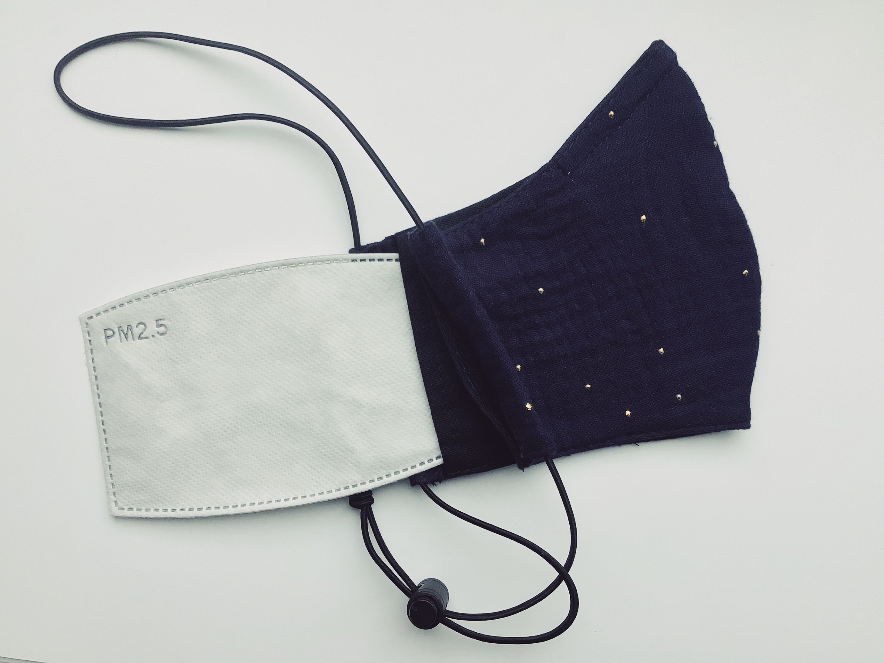 Pastel Gold Muslin Behind Head Face Mask With Nose Wire, Gauze Overhead ...