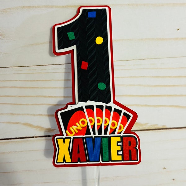 Uno 1st Birthday Cake Topper - Etsy