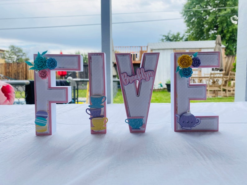 Tea Party 3D Letters - Etsy