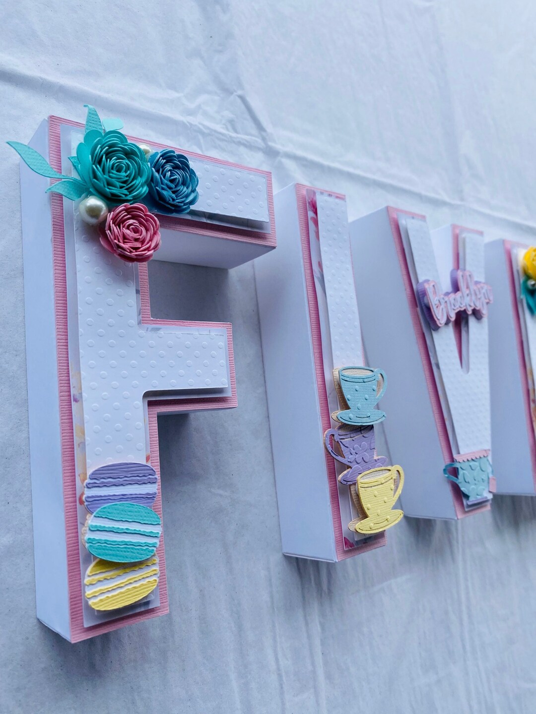 Tea Party 3D Letters - Etsy