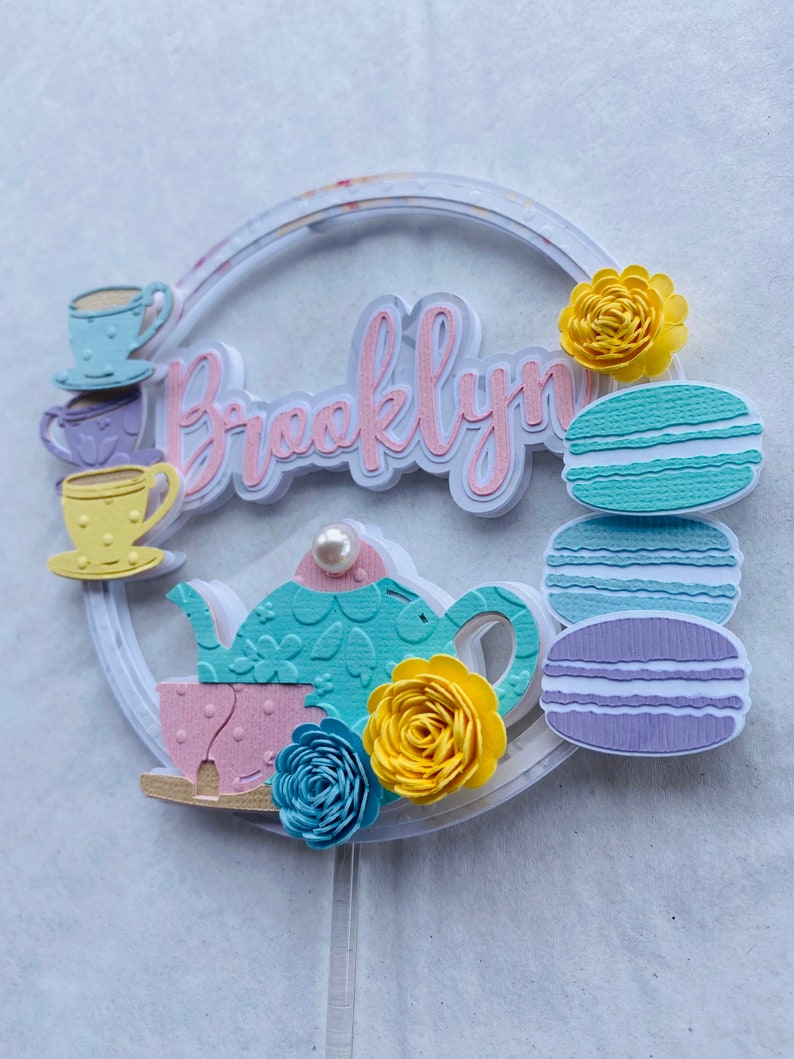 Tea Party Theme Cake Topper - Etsy