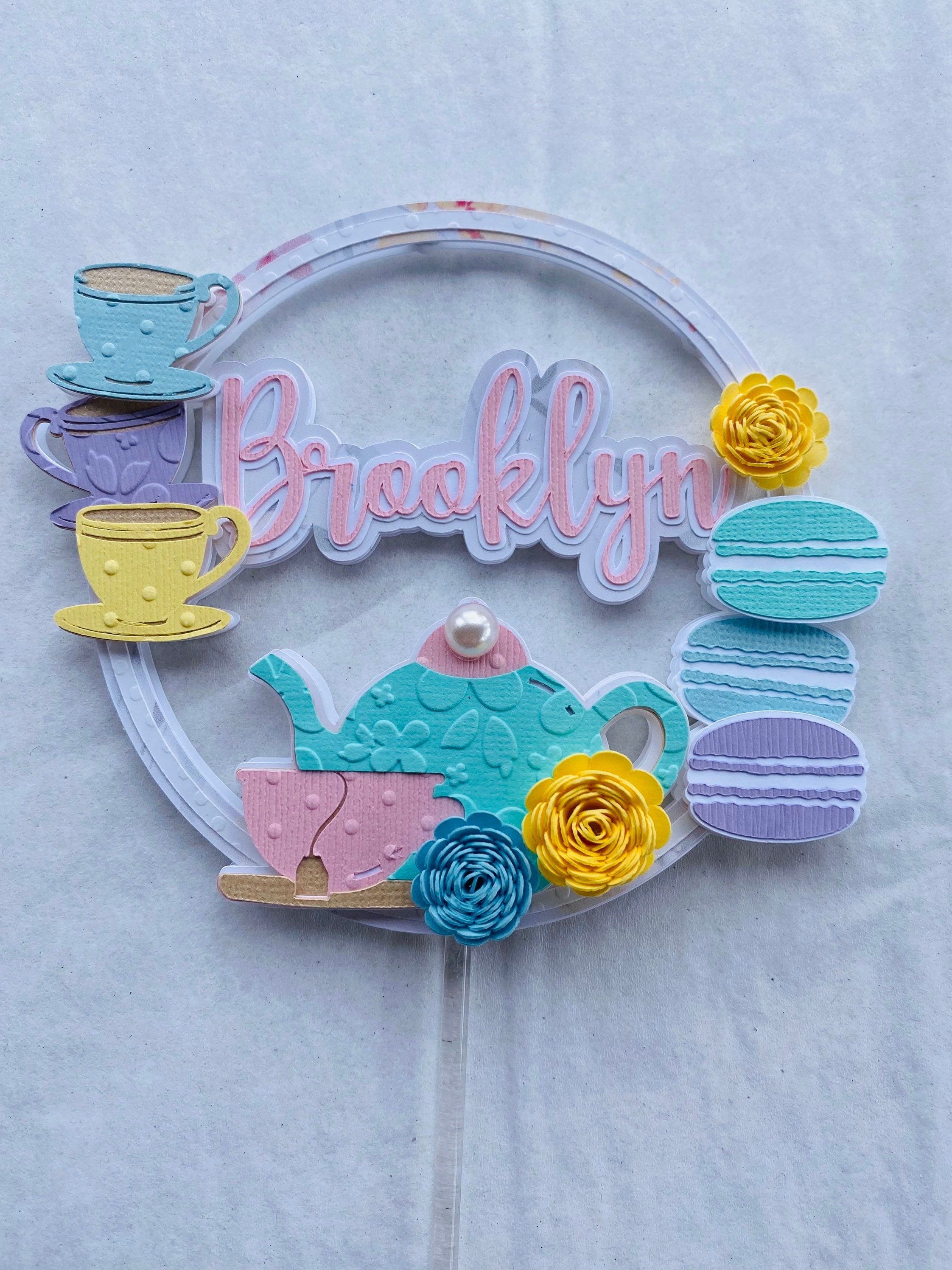 Tea Party Theme Cake Topper - Etsy