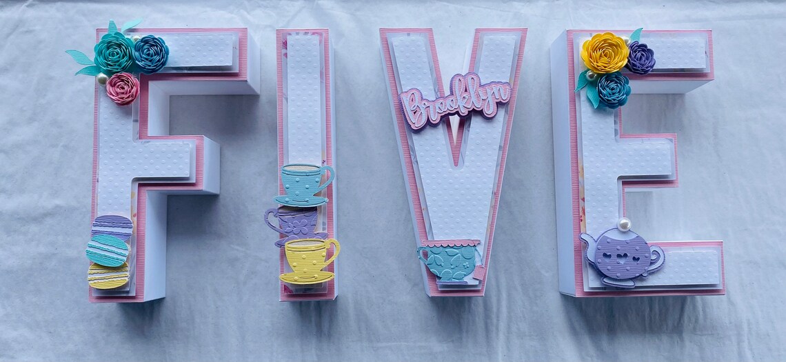 Tea Party 3D Letters - Etsy