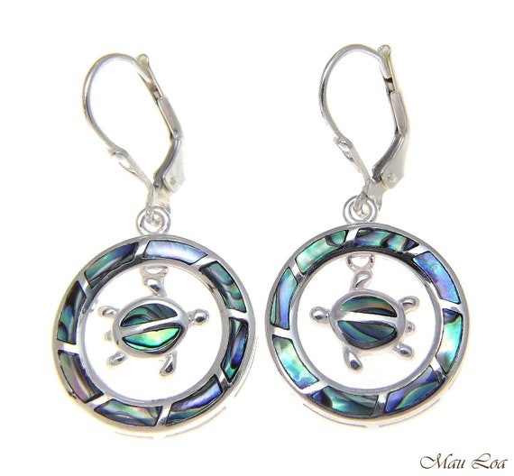 925 Silver Hawaiian Circle Honu Sea Turtle Abalone Shell Paua - Etsy