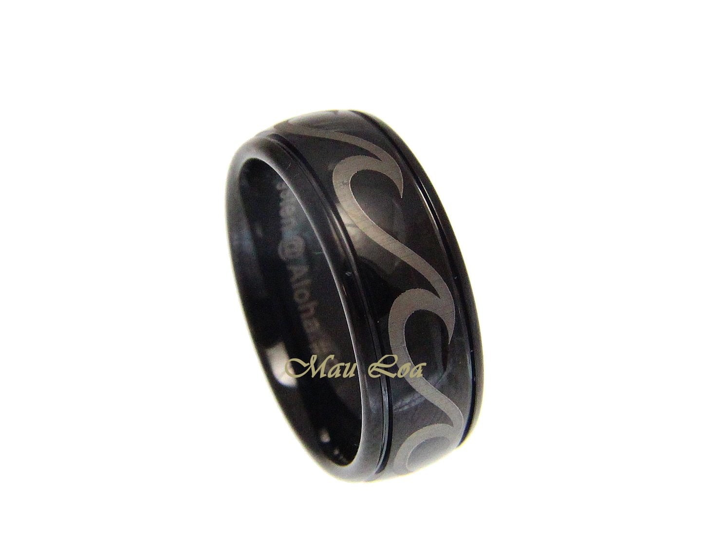 Tungsten Black 8mm Hawaiian Ocean Wave Ring Comfort Fit Size 5-14 - Etsy