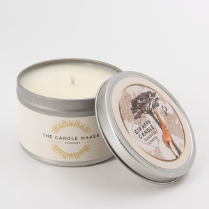 Giraffe Candle teakwood Scented 100% Soy Wax Candle Vegan Cruelty Free ...