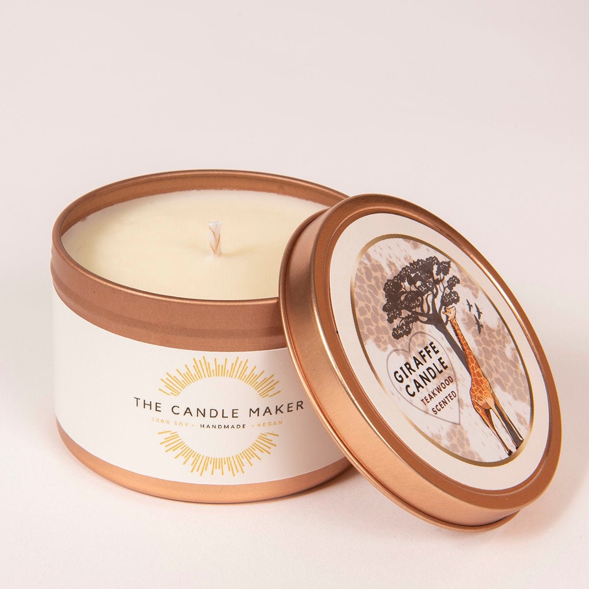 Giraffe Candle Teakwood Scented 100% Soy Wax Candle | Etsy