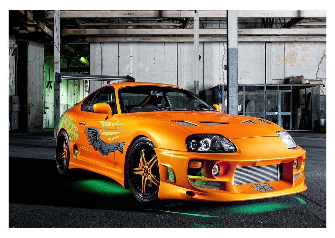 The Fast And The Furious Orange Toyota Supra Iconic Movie | Etsy