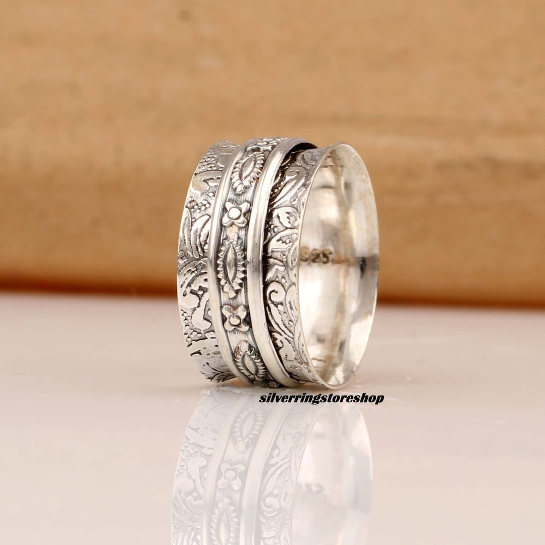 Spinner Ring, Meditation Ring, 925 Silver Ring, Women Ring, Spinning ...