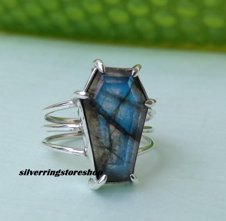 Natural Labradorite Ring Handmade Silver Ring Solid 925 - Etsy