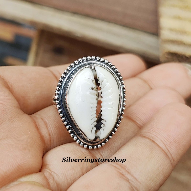 Cowrie Shell Ring - Etsy