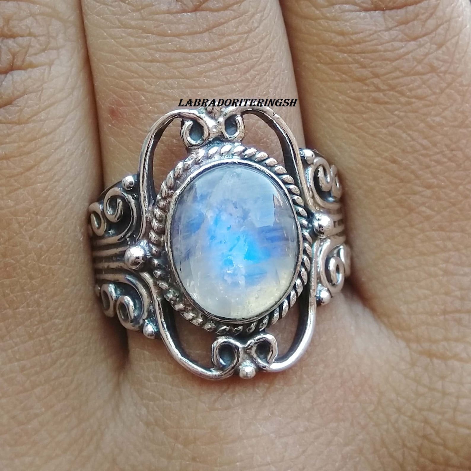 Moonstone Ring 925-sterling Silver Ring Women Ring Promise - Etsy