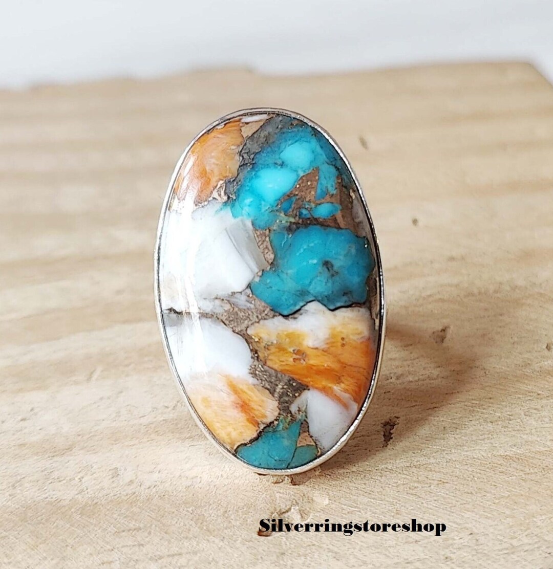 Oyster Turquoise Ring, 925 Silver Sterling Ring, Gemstone Ring ...