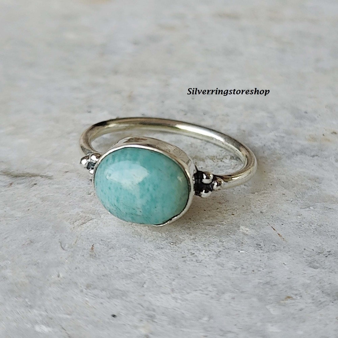 Amazonite Ring, Silver Jewelry, Women Jewelry, 925 Sterling Silver Ring ...