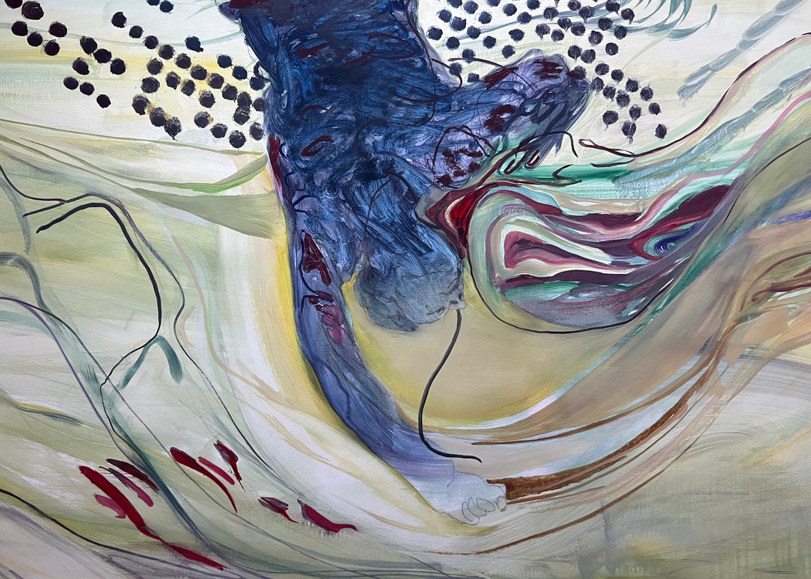 Female Portrait Female Figure Floating Figure Oil Sketch - Etsy