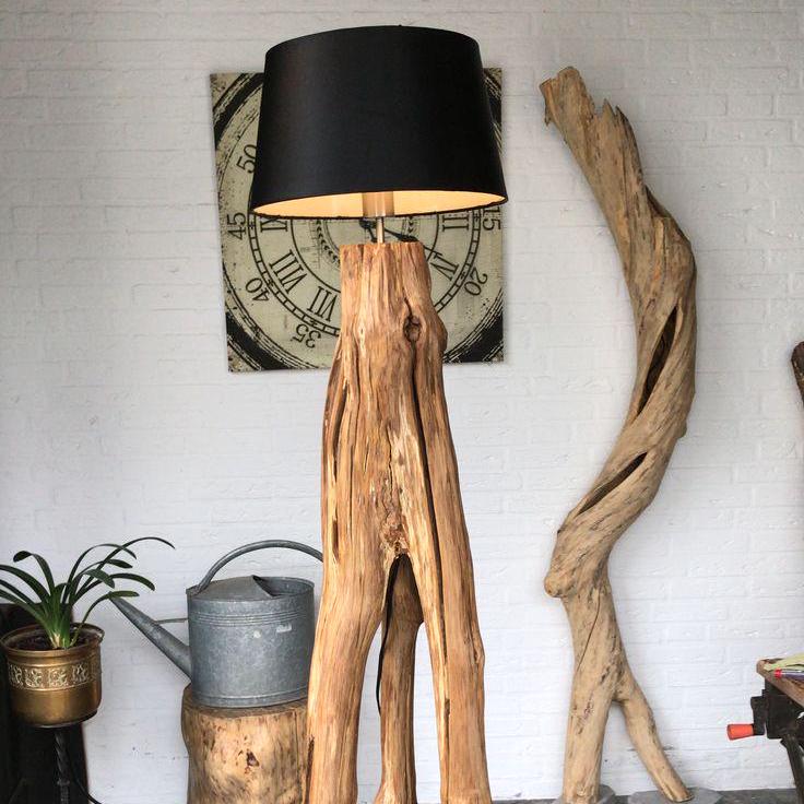 Rustic Farmhouse Tree Trunk Floor Lamp, Corner Floor Lighting, Modern ...