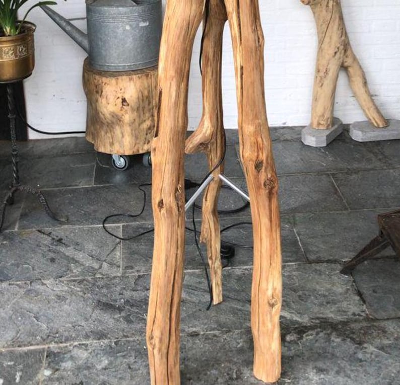 Rustic Farmhouse Tree Trunk Floor Lamp, Corner Floor Lighting, Modern ...