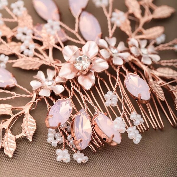 Rose Gold Hair Clips - Etsy UK