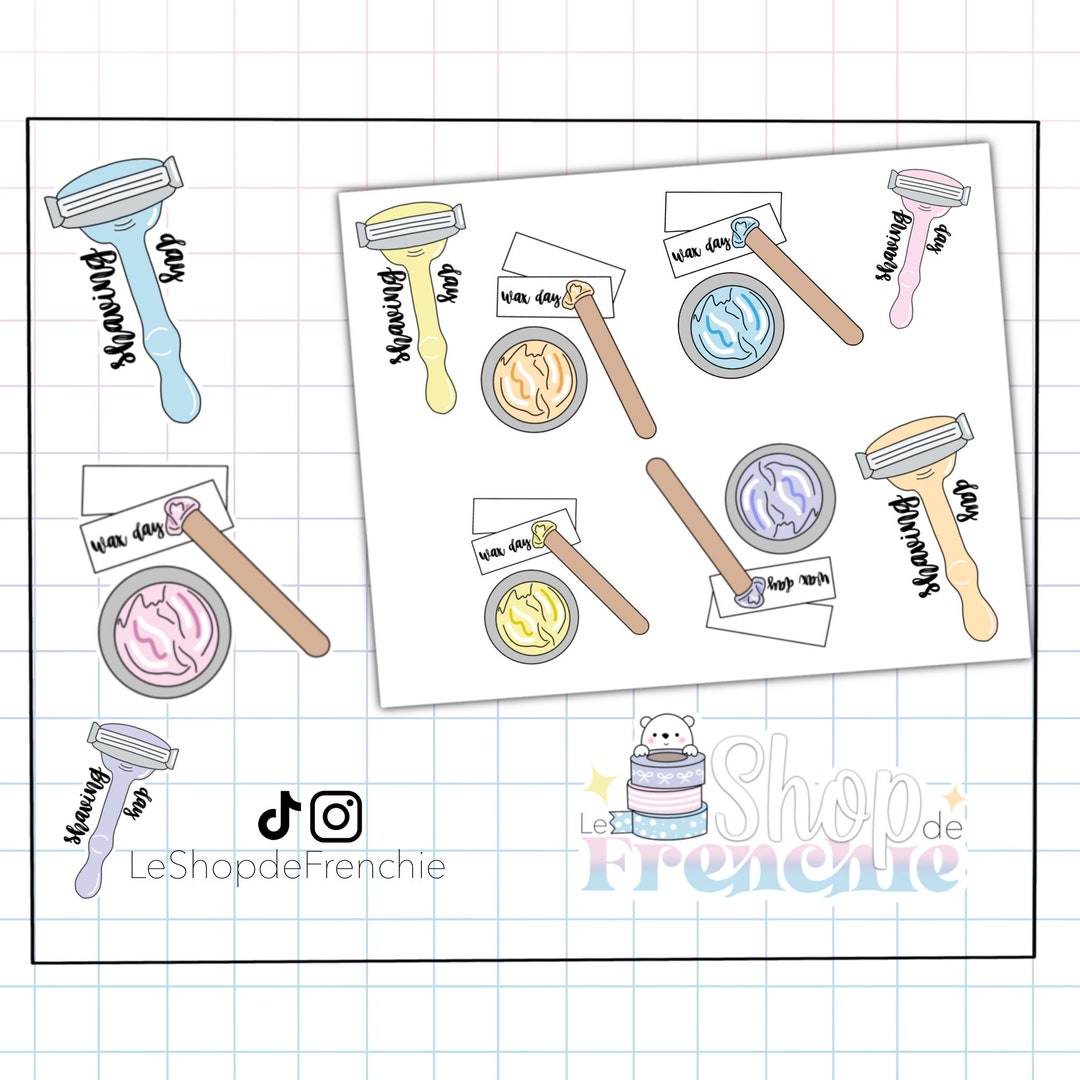 Hair Removal Tracker Sticker Board and Shaving for Notebook, Planner ...
