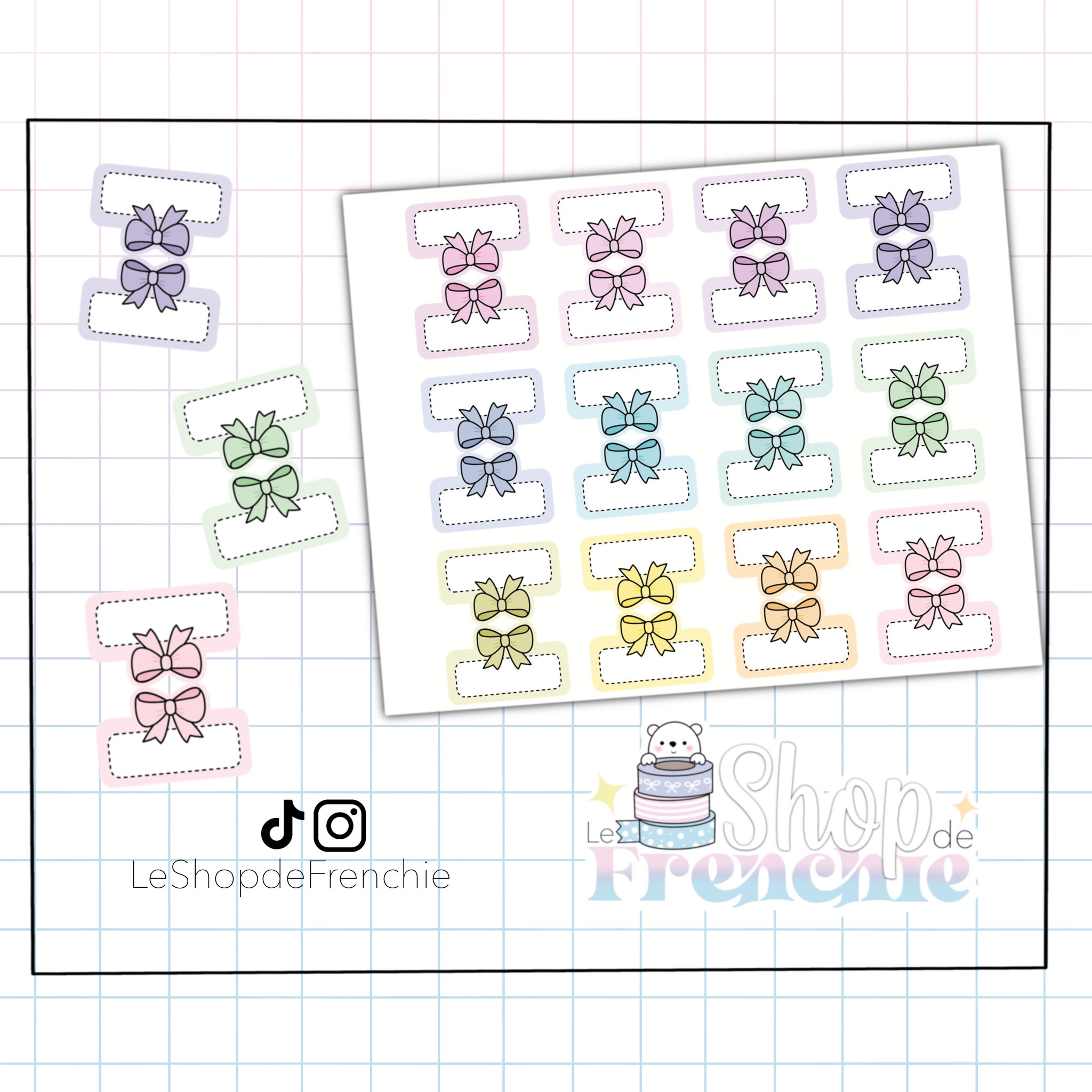 Sheet of Separator Stickers for Decoration of Notebook, Planner, Bullet ...