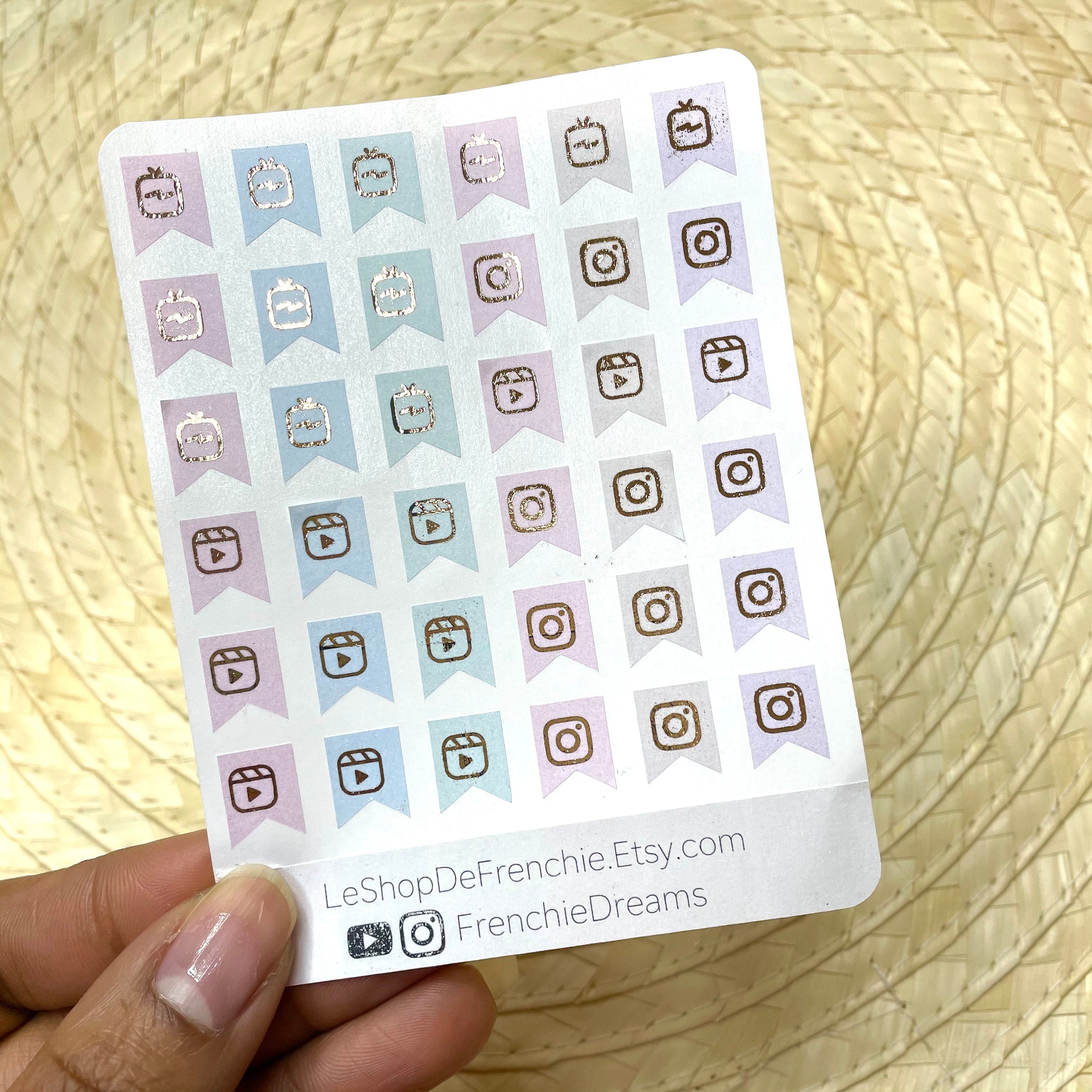 Board of Social Network Stickers in Foil Decoration of - Etsy
