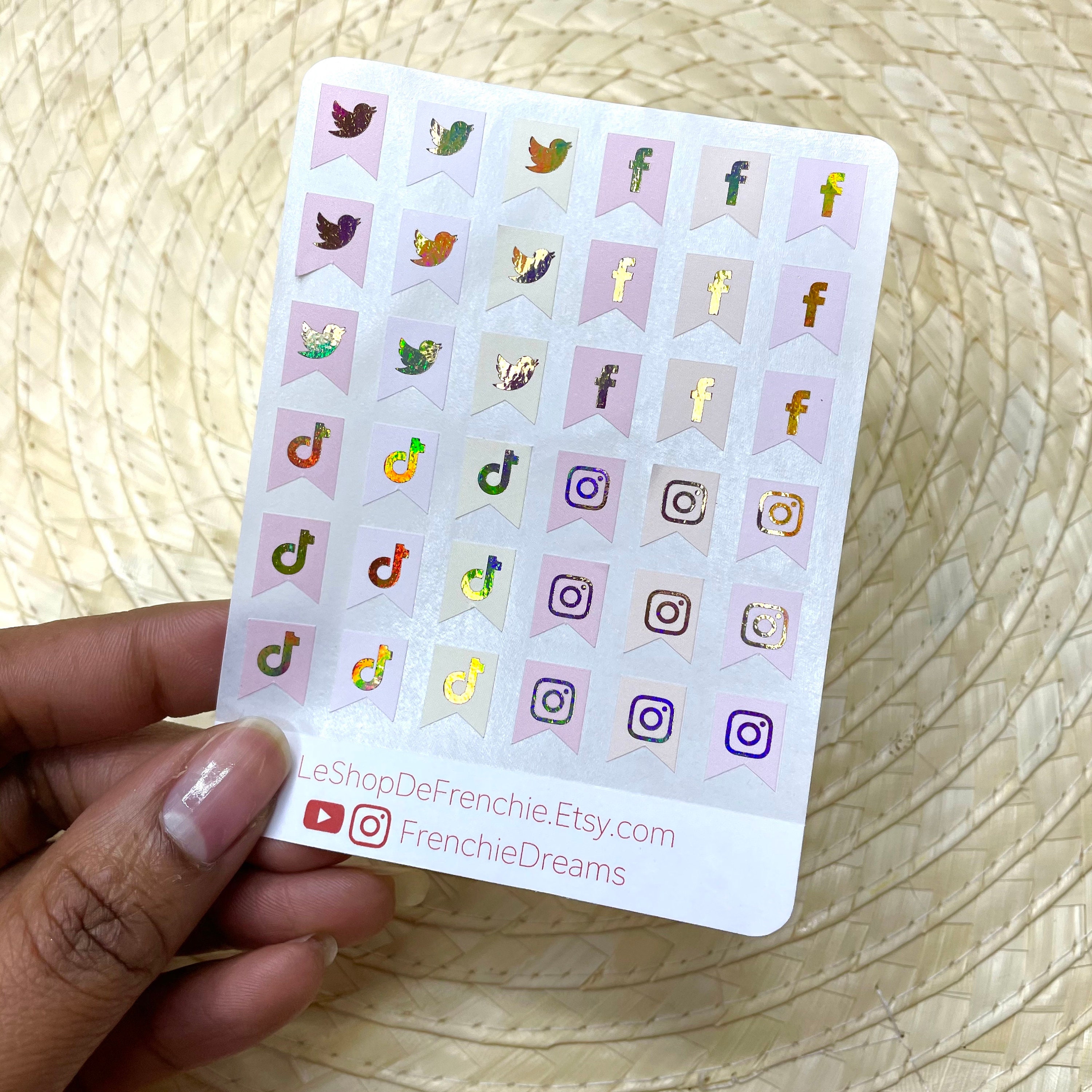 Board of Social Network Stickers in Foil Decoration of - Etsy