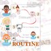 Tableau de routine au toilettes pour enfants imprimable - Etsy France
