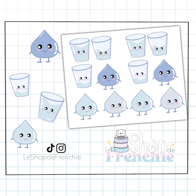 Daily Hydration Tracker Sticker Board for Bullet Journal and - Etsy