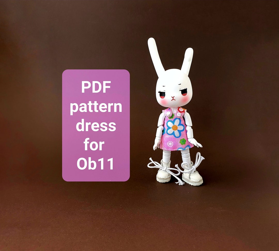 Pdf Pattern Dress for Ob11 Body Doll - Etsy