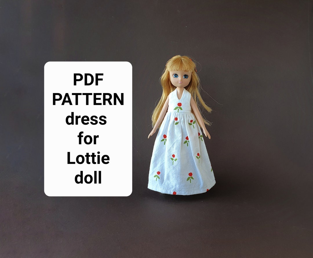 Pdf Pattern Open Back Dress for Lottie Doll - Etsy
