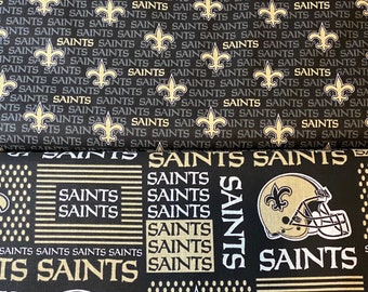 NFL New Orleans SAINTS Vintage Retro Print Football 100% Cotton Fabric ...