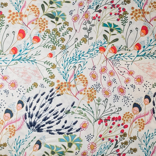 Folk Floral Fabric - Etsy