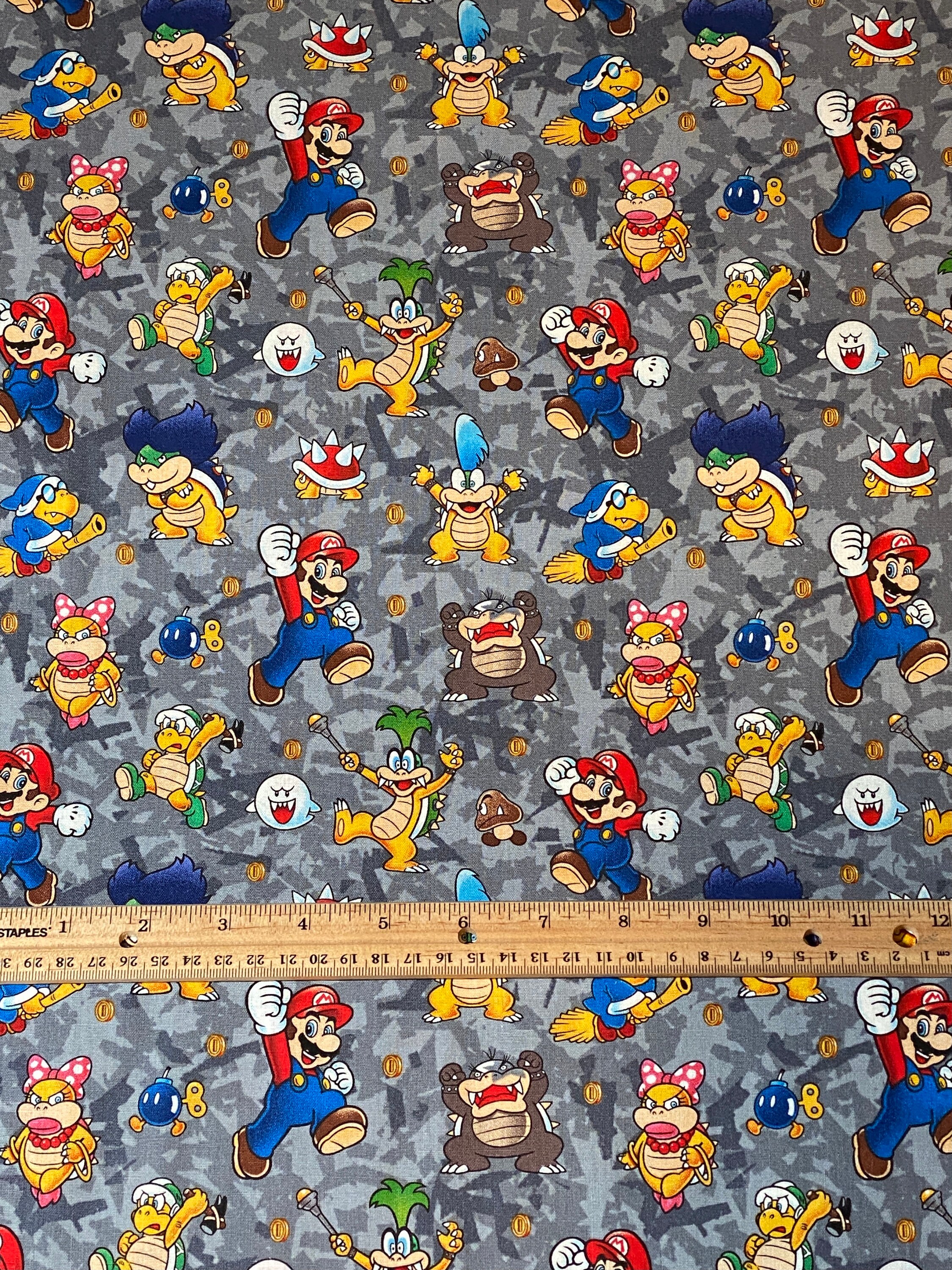 Nintendo Mario and Friends Cotton Fabric - Etsy