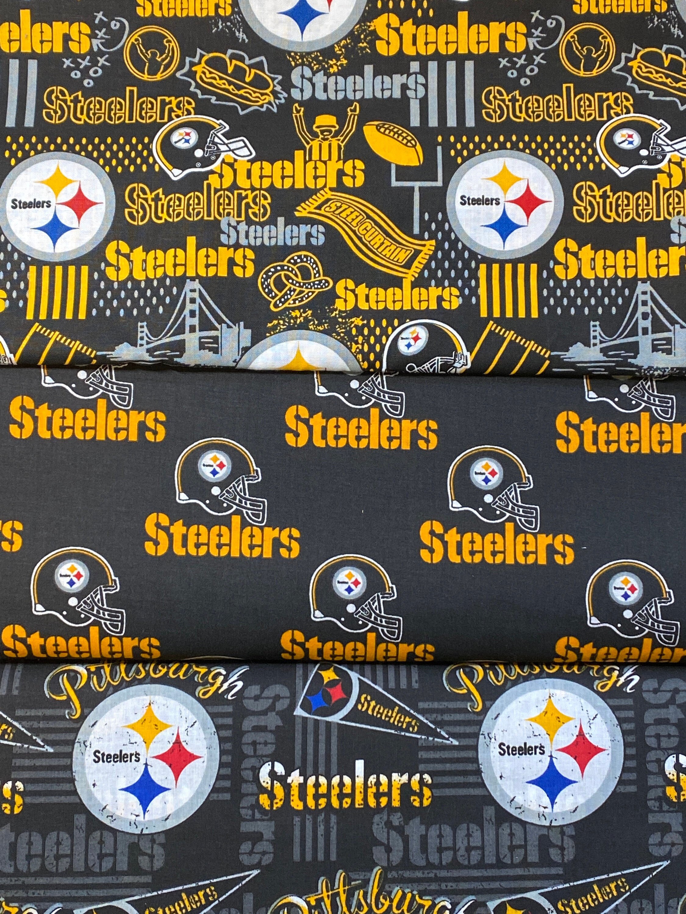NFL Pittsburgh Steelers Cotton Fabric - Etsy