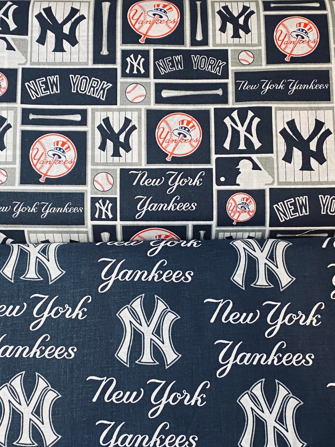MLB New York Yankees Cotton Fabric - Etsy