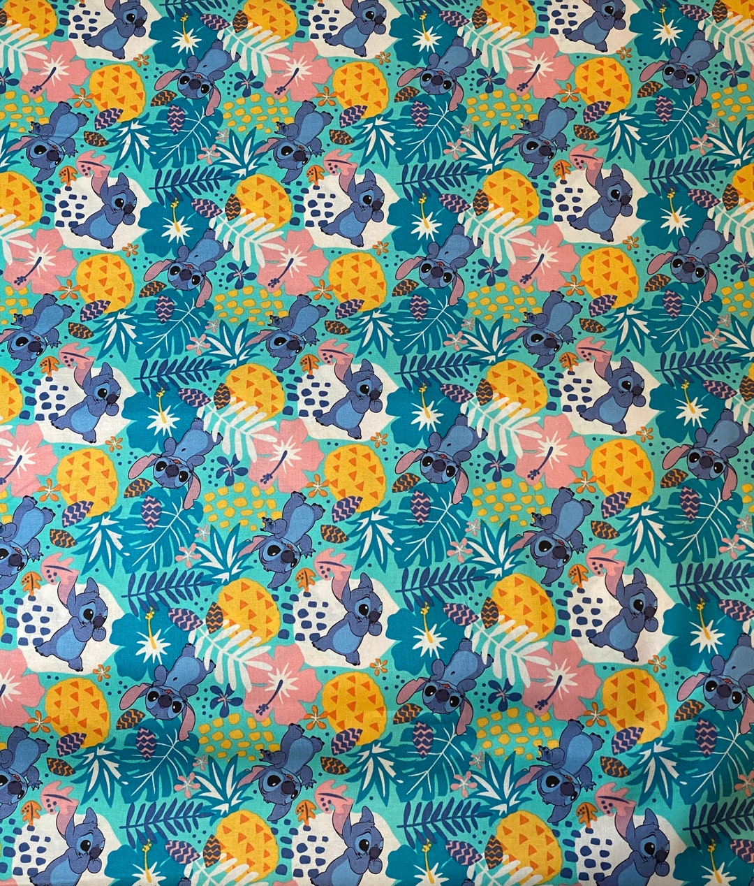 Disney Lilo and Stitch in the Jungle Cotton Fabric - Etsy