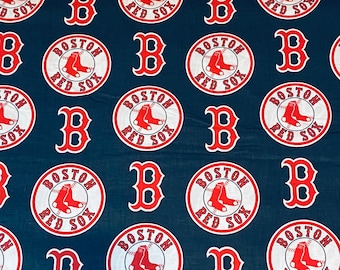 Boston Red Socks MLB 100% Cotton Fabric Officially Licensed - Etsy