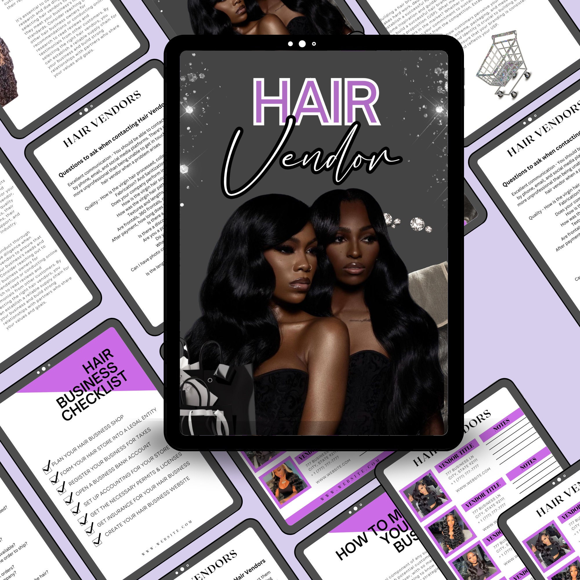 Hair Business, Hair Vendor Ebook | PLR Template | Edit in Canva - Etsy