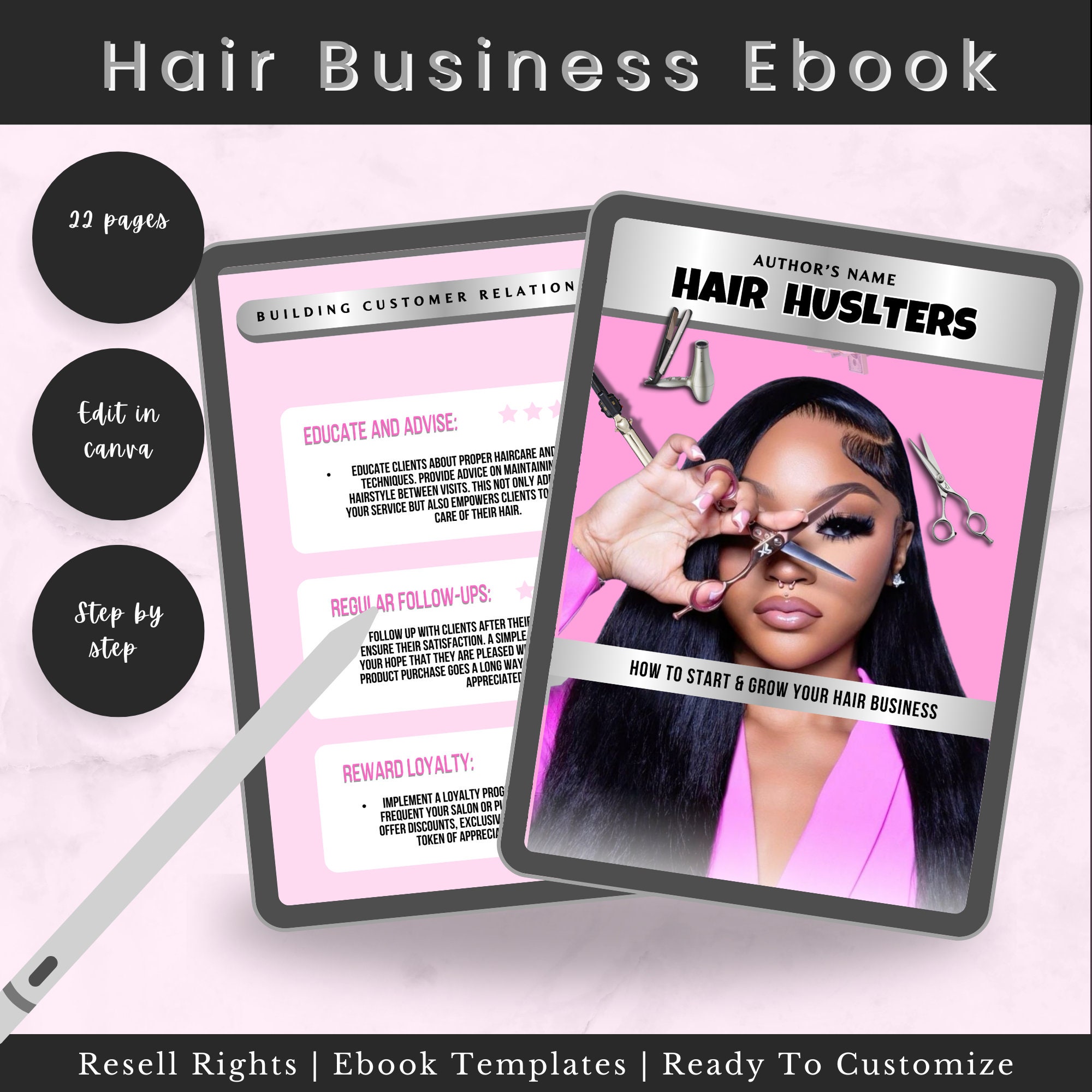 Hair Ebook | PLR Done for You Ebook Template | Starting a Hair Business ...