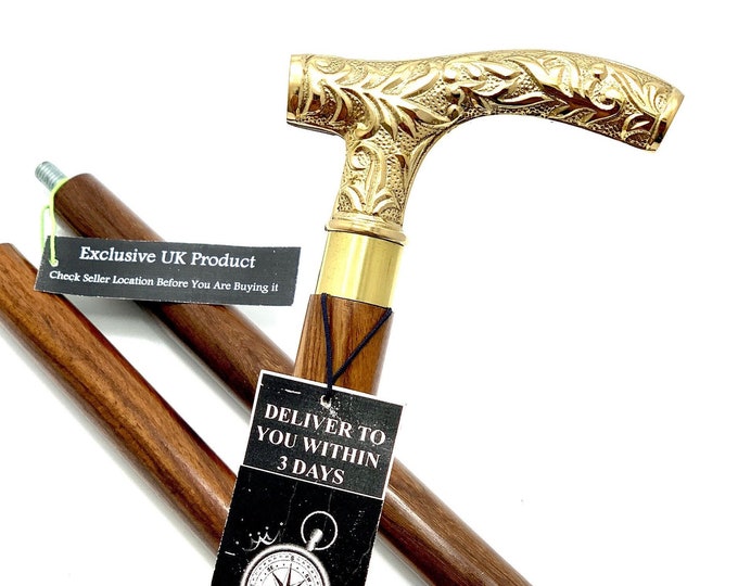 Antique Derby Curved Handle Solid Brass Stylish Hard Wood - Etsy UK