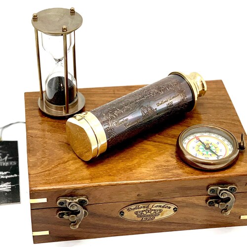 Antique Nautical Gift Set Brass Compass Compass Key Ring and - Etsy