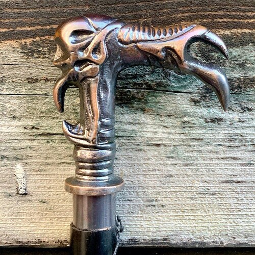 Alien Head Designer Antique Style Handle Wooden Walking Stick - Etsy