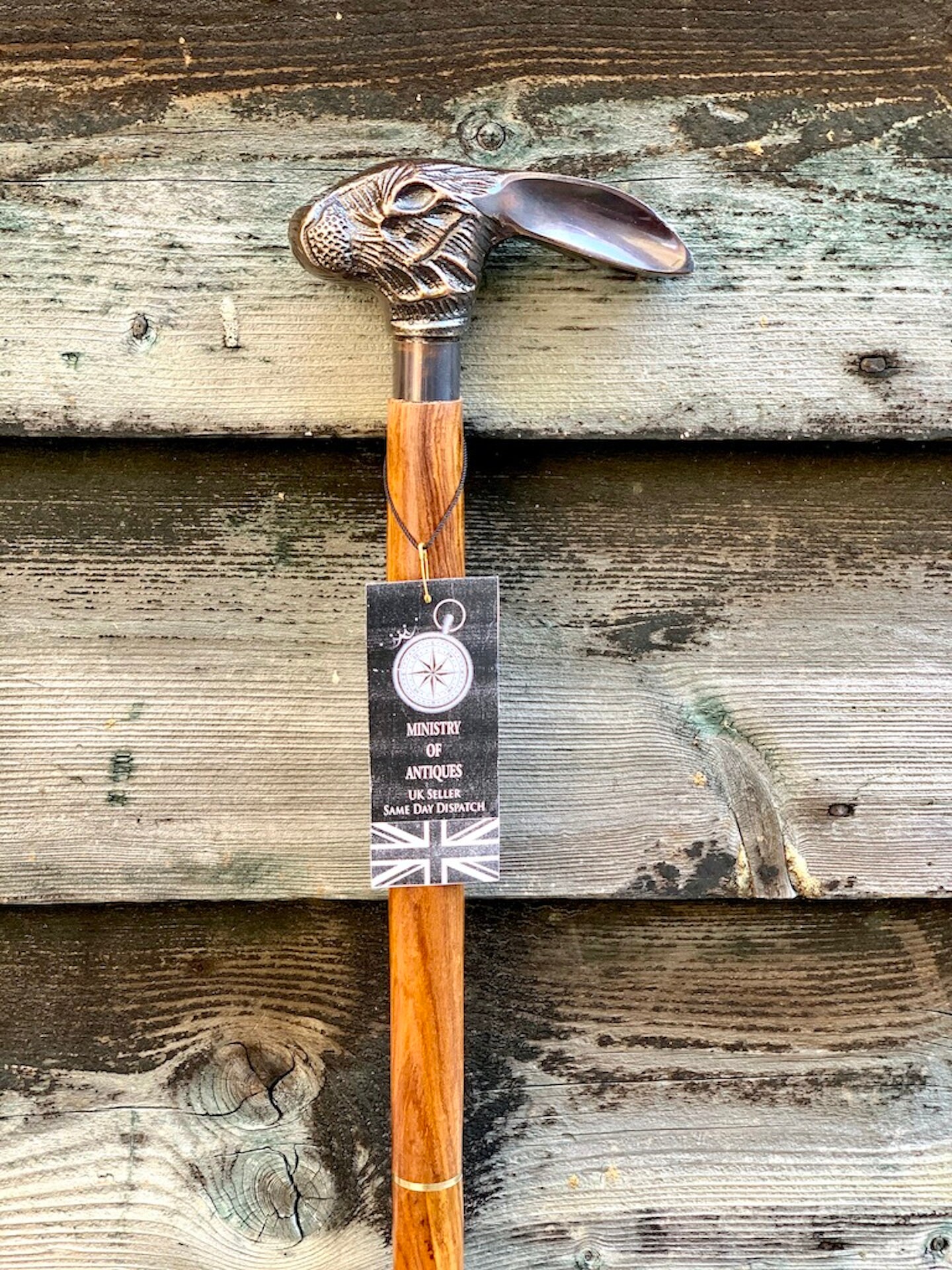 Rabbit Head Designer Antique Style Handle Wooden Walking Stick - Etsy ...