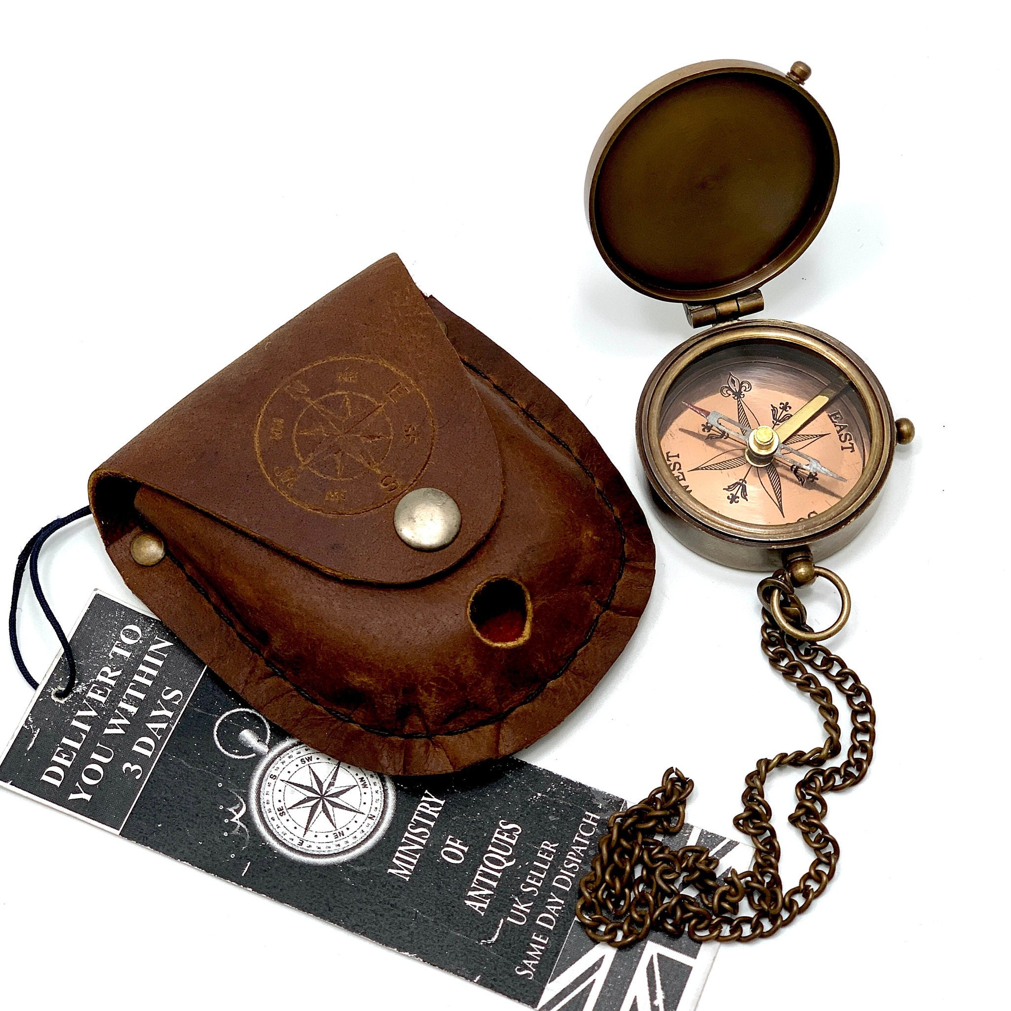Engraved Pocket Compass Brass Nautical Compass, Handmade Compass ...
