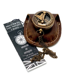 Sundial Pocket Compass Personalised Compass, Handmade Compass ...