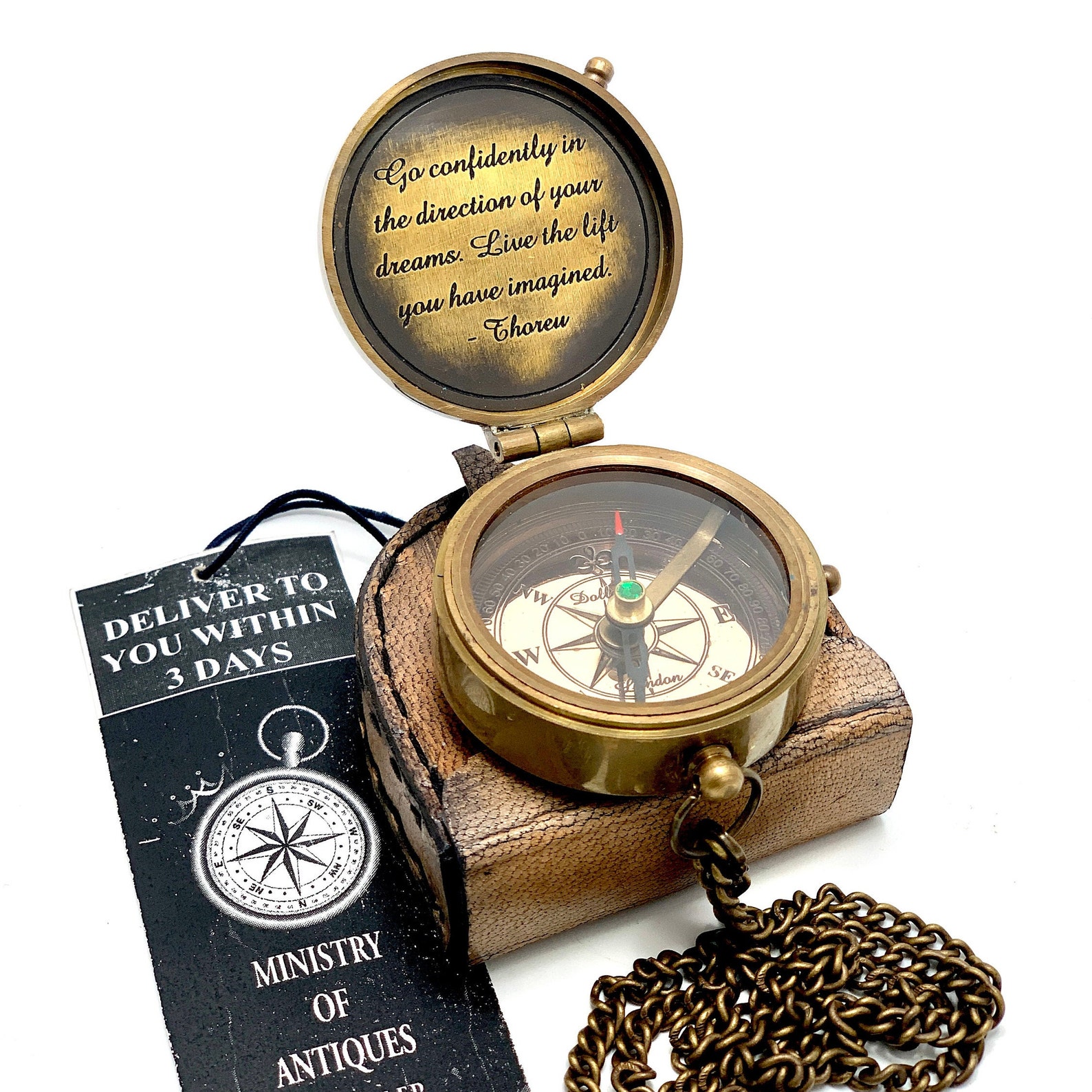 Engraved Pocket Compass Brass Nautical Compass Handmade - Etsy Ireland