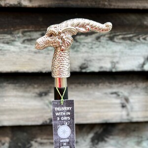 Dragon Handle Elegant Sturdy Black Colour Foldable Wooden Walking Stick ...