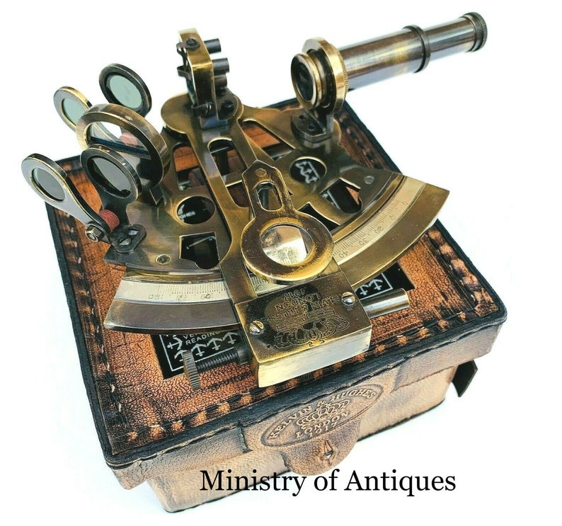 Sextant With Genuine Leather Box Nautical Navigation | Etsy