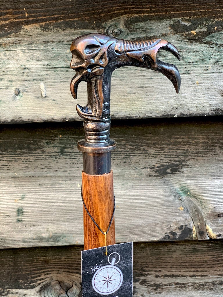 Alien Head Designer Antique Style Handle Wooden Walking Stick | Etsy